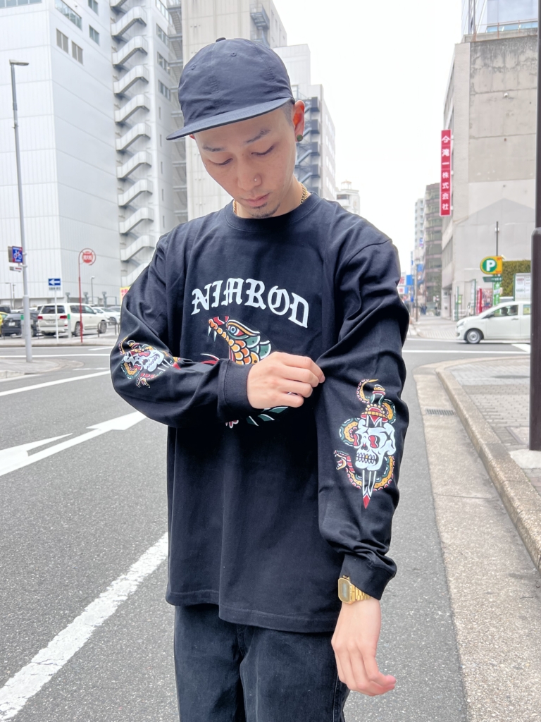 “NIMROD” Snake & Skull L/S T-shirts Black - NIMROD